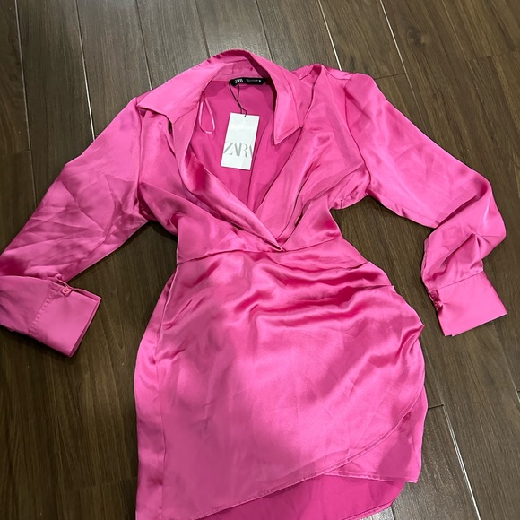 Zara | Dresses | Zara Pink Wrapped Dress | Poshmark